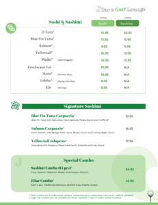 Food and Drink – J Bar & Golf Lounge